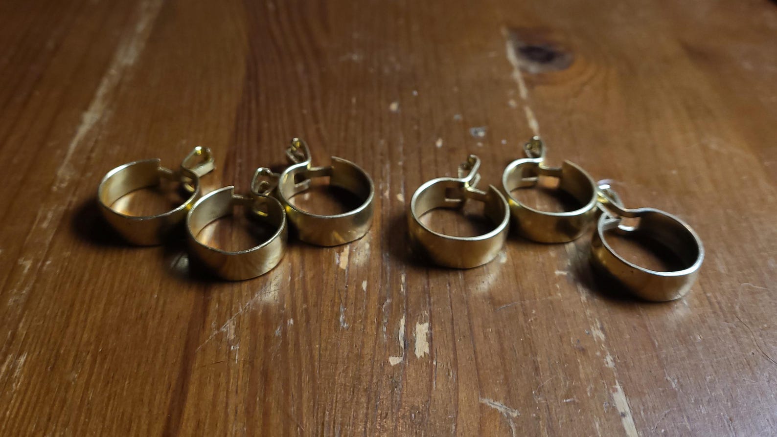 Vintage Brass Tone Metal Cafe Curtain Clip Rings - Etsy