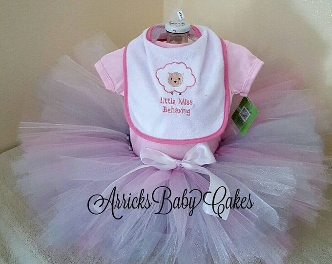The little Miss Behaving Baby Girl Tutu Outfit little Lambonesiebaby ...