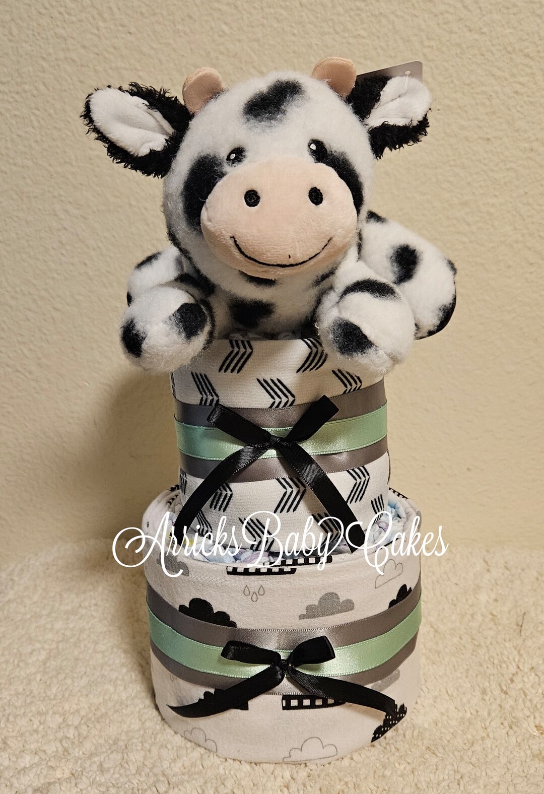 The "happy Cow" Unisex Diaper Cake~arricksbabycakes~expectant Moms ...