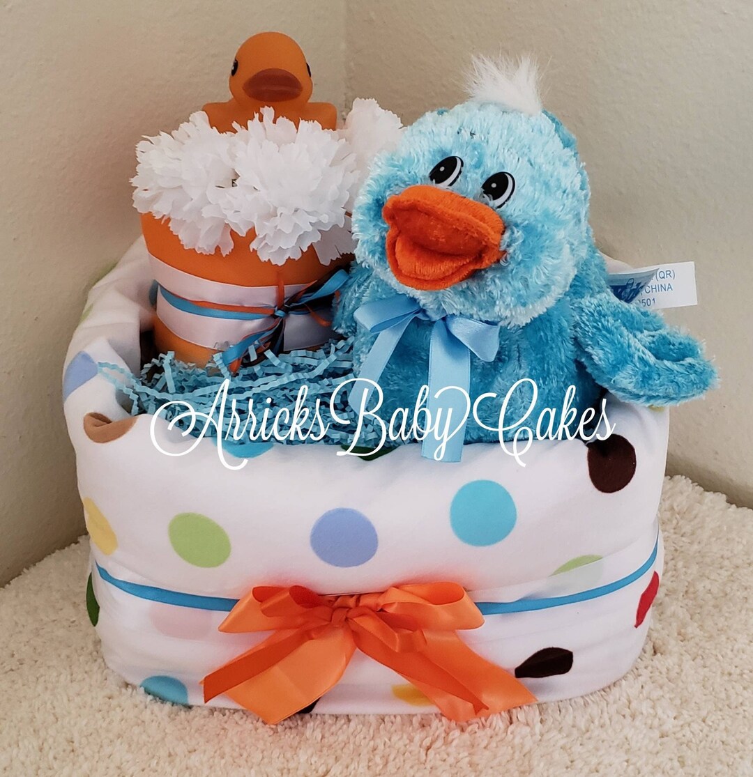The colorful Rubber Duck Unisex Diaper Cakearricksbabycakesfree ...