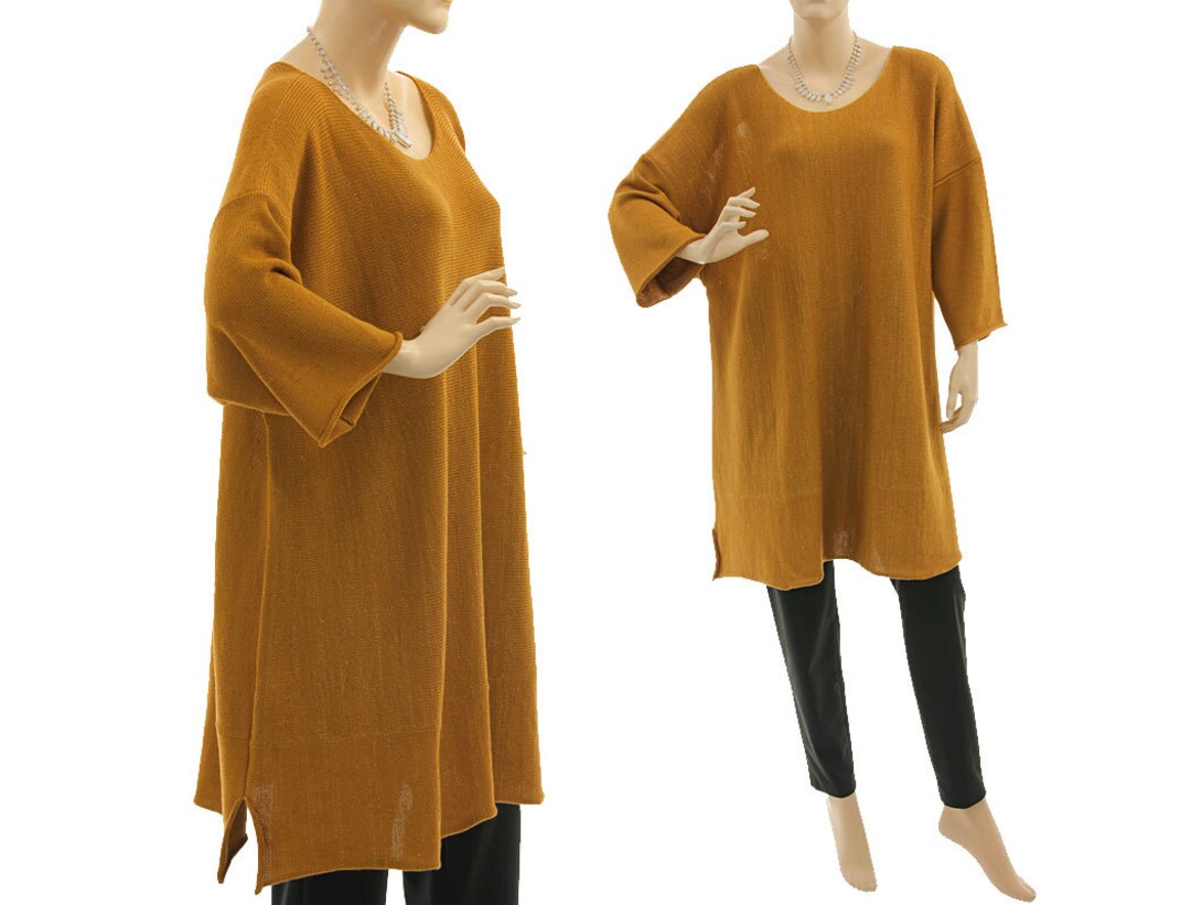 Plus Size Merino Merino Wool Sweater, Knitted Oversized Brown Sweater ...