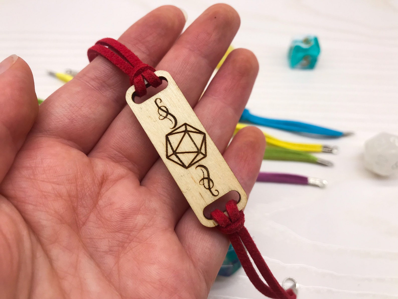 Dungeons and Dragons Wooden Charm Bracelet Customisable - Etsy UK