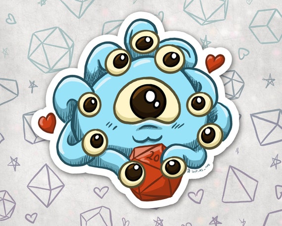 Any 4 Stickers Adorable Dungeons and Dragons Baby Beholder - Etsy