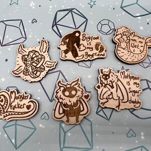 Cute Mothman Pin, Chibi Mothman, Cryptid Pin Badge, Wooden Pin Badge - Etsy