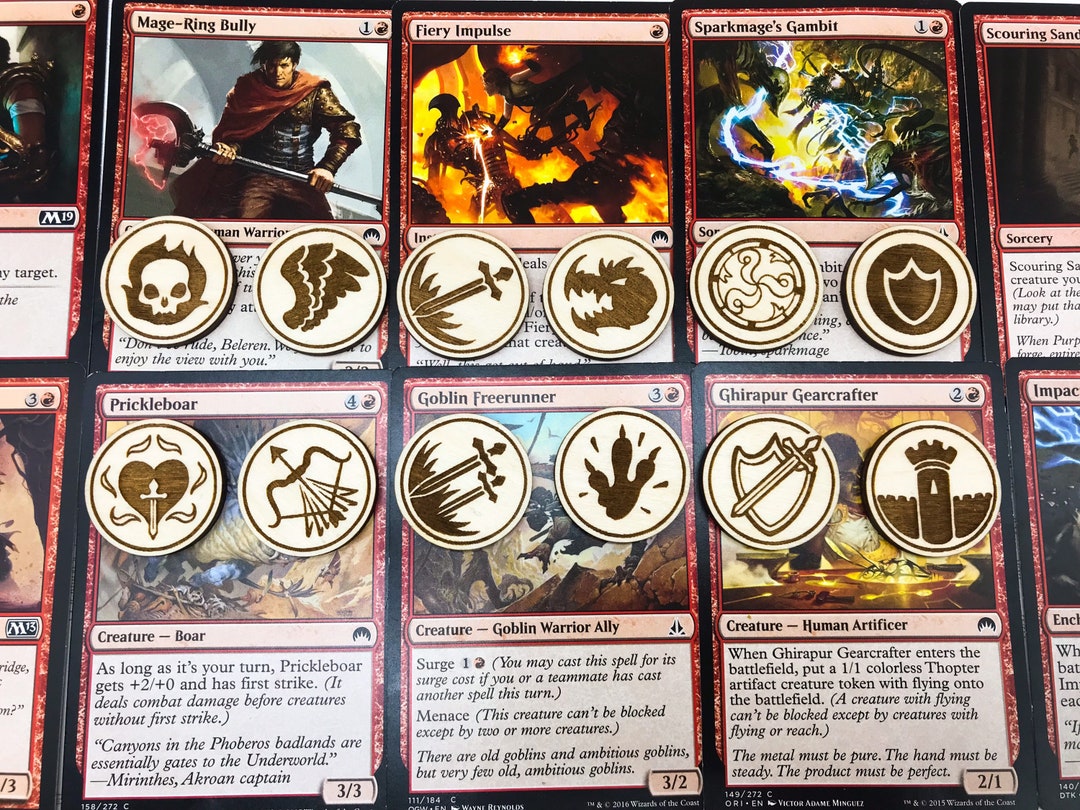 MTG Ability Counters, Engraved Birch Wood Tokens, Gaming Gift - Etsy