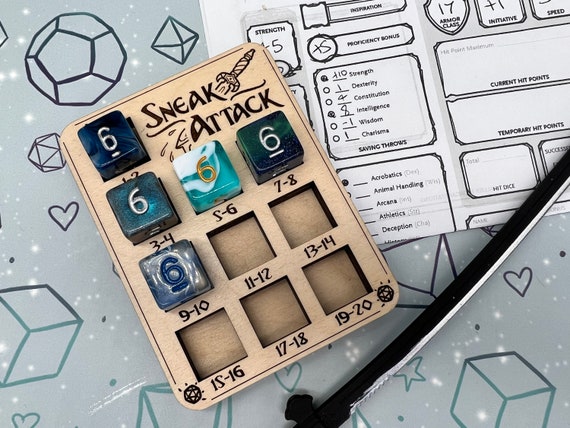 Wooden Rogue Sneak Attack Tracker Dungeons and Dragons Dnd | Etsy