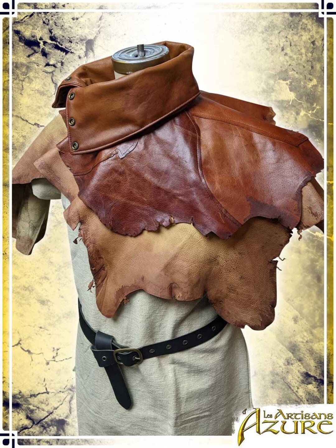 Hunter's High Collar Tan Leather Accessory for LARP and Cosplay - Etsy