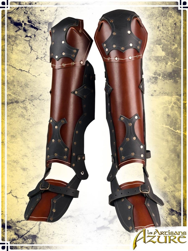 Knight Greaves Leather Armor for LARP | Etsy