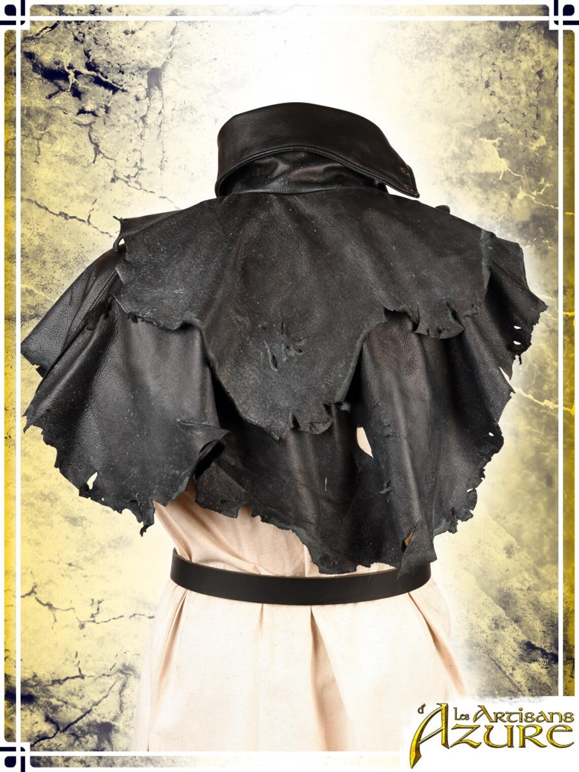 Hunter's High Collar Black Leather Accessory for LARP - Etsy