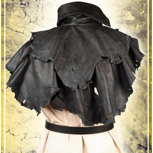 Hunter's High Collar Black Leather Accessory for LARP and Cosplay - Etsy