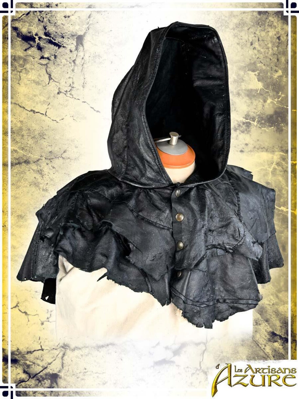 Hunter's Hood Black Leather Armor for LARP and Cosplay - Etsy UK