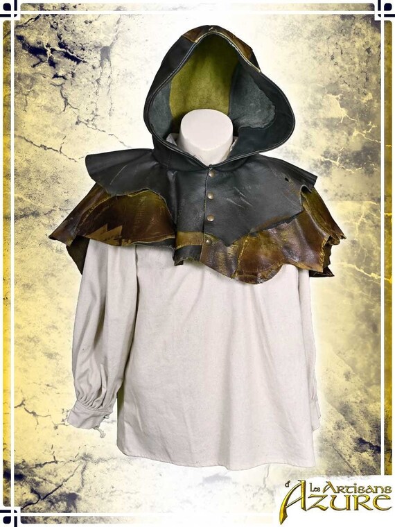 Hunter's Hood Green Leather Armor for LARP and Cosplay | Etsy
