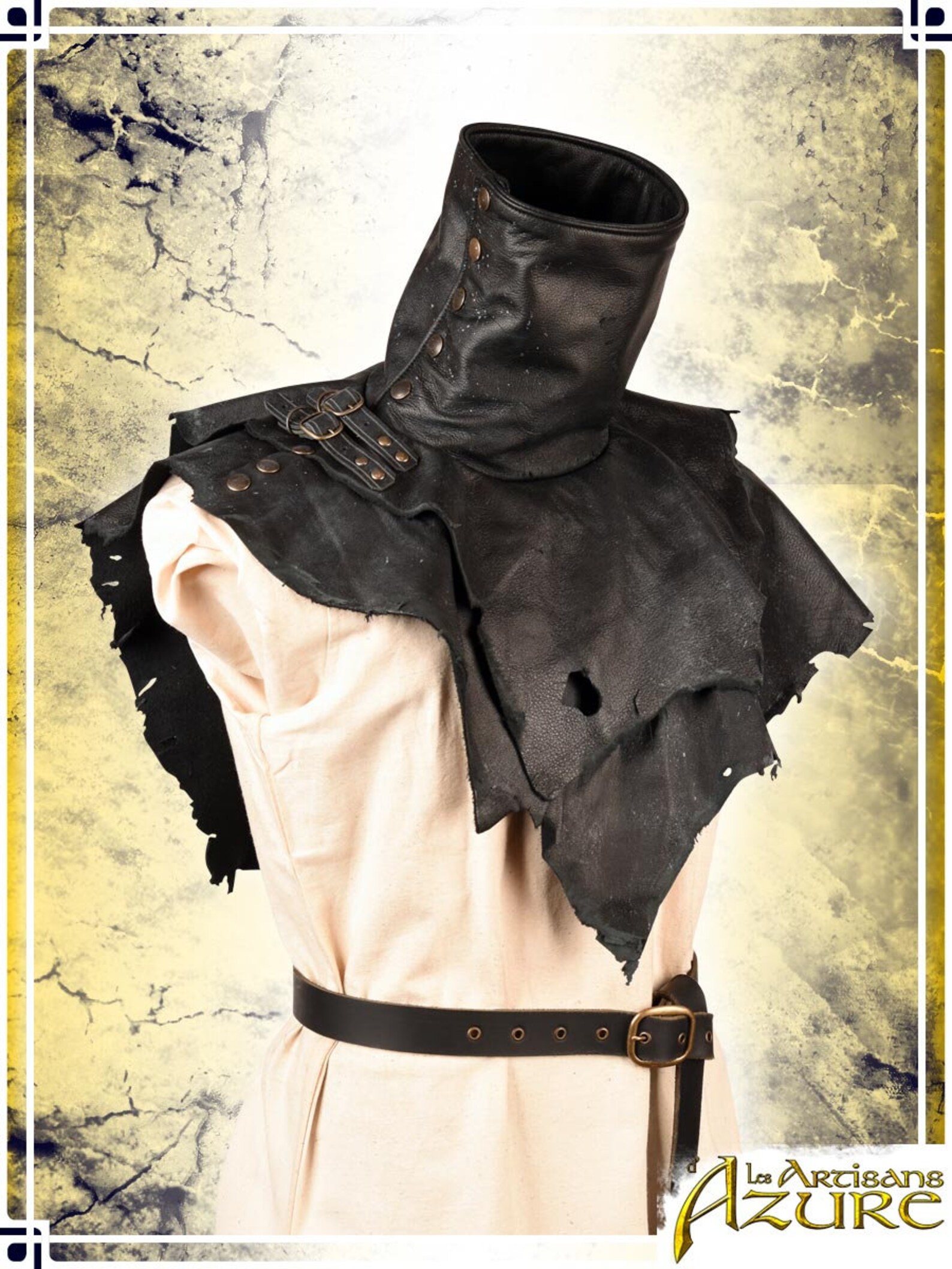 Hunter's High Collar Black Leather Accessory for LARP - Etsy