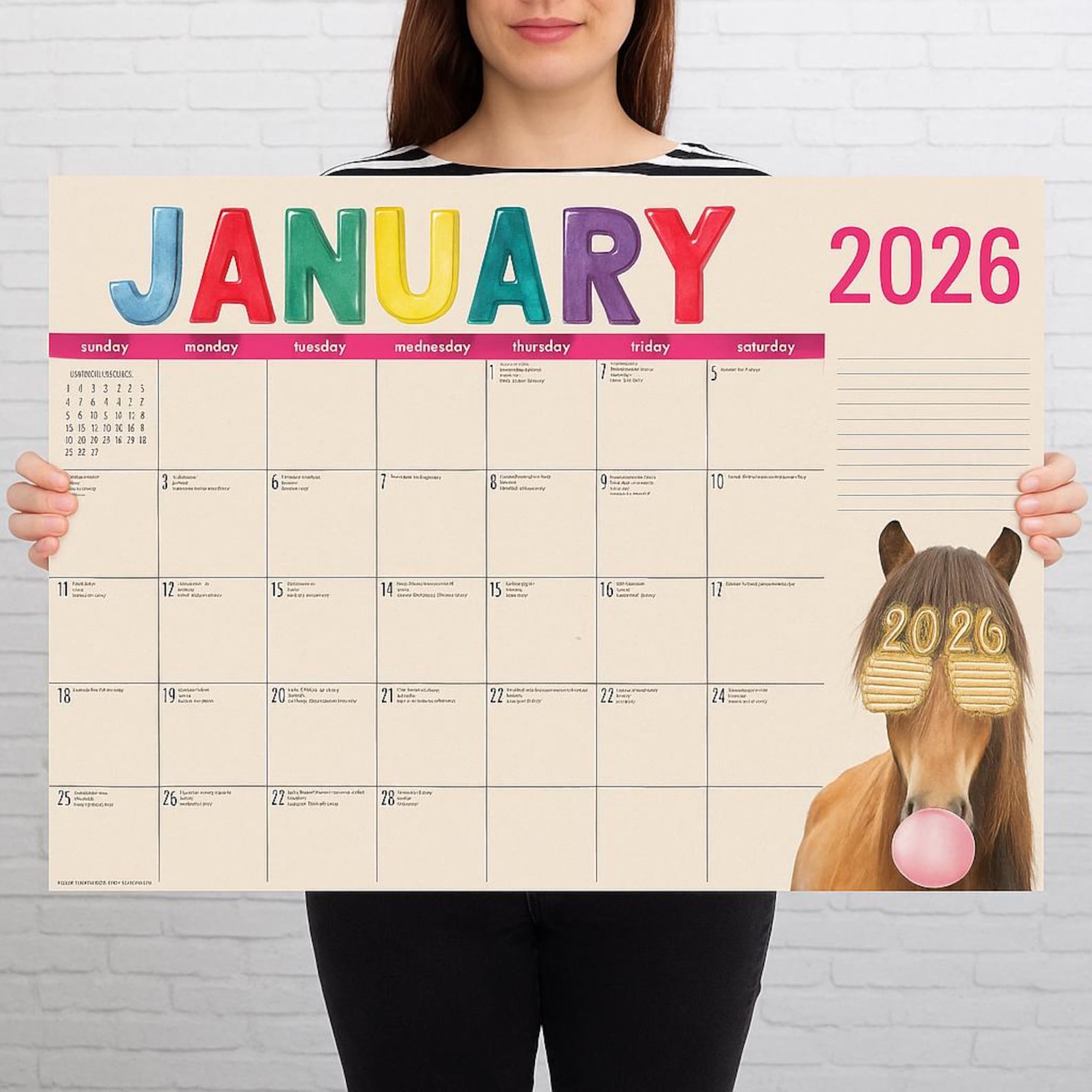 2026 XL Wall Calendar: Unbound Poster, Fun Artwork (23x17) - Etsy