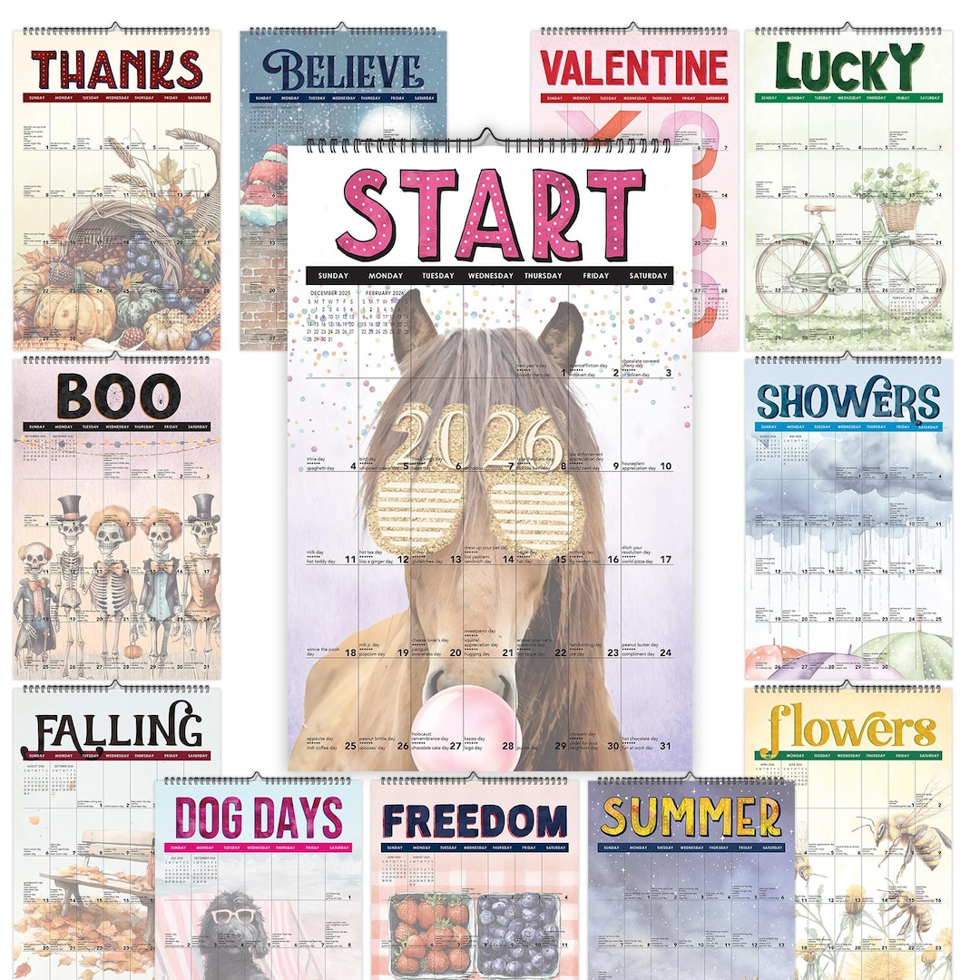 2026 Wall Calendar: Large Double-sided Art Calendar With Bizarre ...