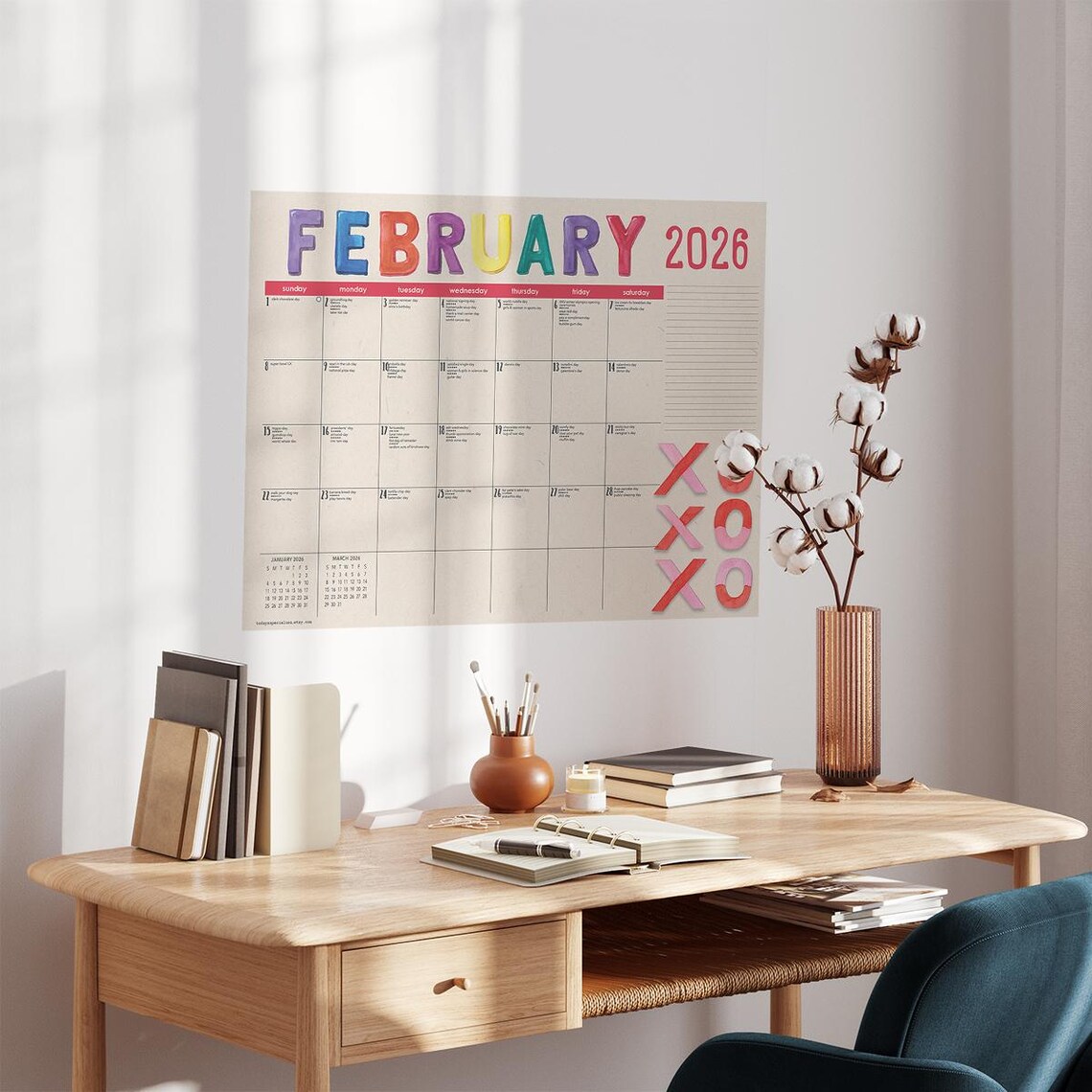 2026 XL Wall Calendar: Unbound Poster, Fun Artwork (23x17) - Etsy