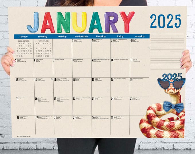 2025 X-large Calendar; Big Desk Calendar or Giant Wall Calendar (23x17 ...