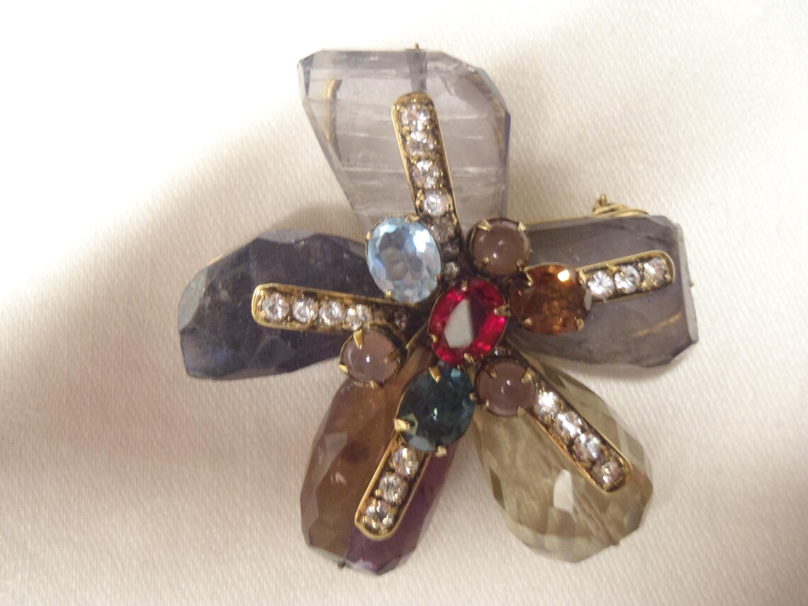 Large IRADJ MOINI Flower Pin Brooch - Etsy