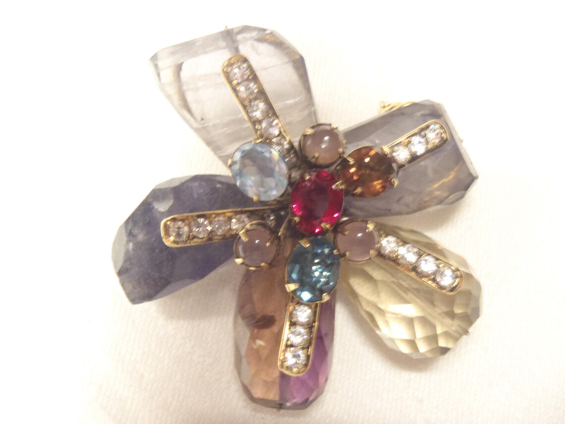 Large IRADJ MOINI Flower Pin Brooch - Etsy