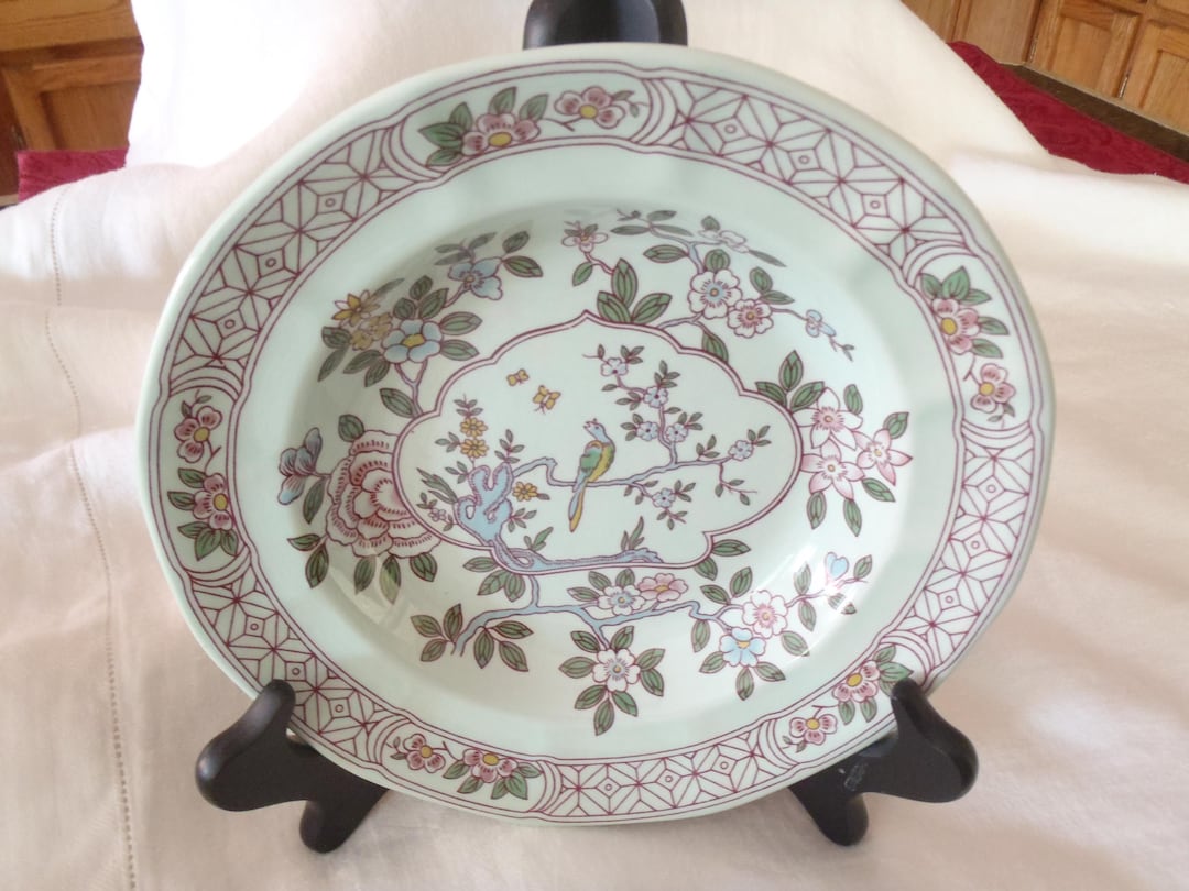 SALE Calyx Ware Singapore Bird China SET of 7 Rim Soup Bowls 7.75 ...