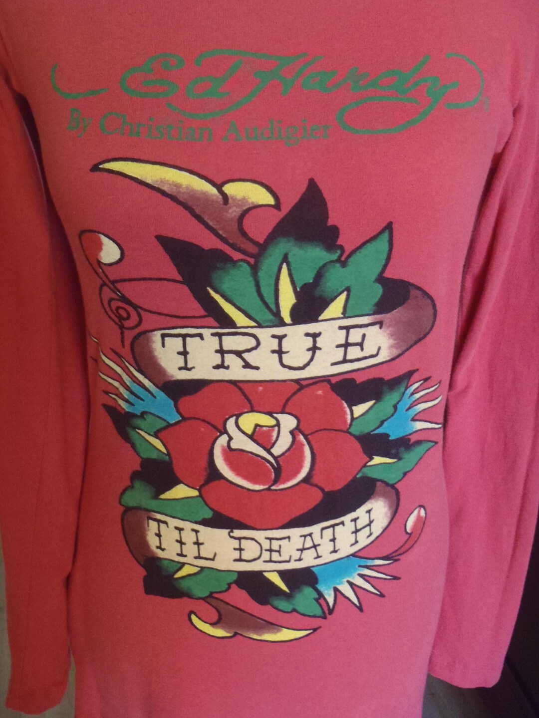 ED HARDY by Christian Audigier Women's Long Sleeve T Shirt True Till ...