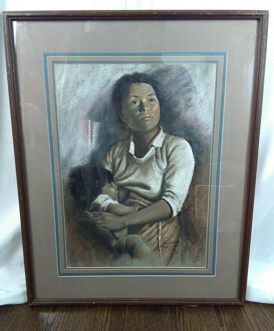 Miguel Varela ORIGINAL Tarahumara Mexican Nursing Mom Chalk Painting ...