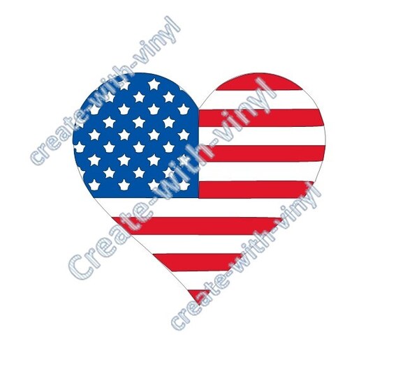 HEART FLAG SVG File Cameo Cricut Silhouette Svg Files | Etsy