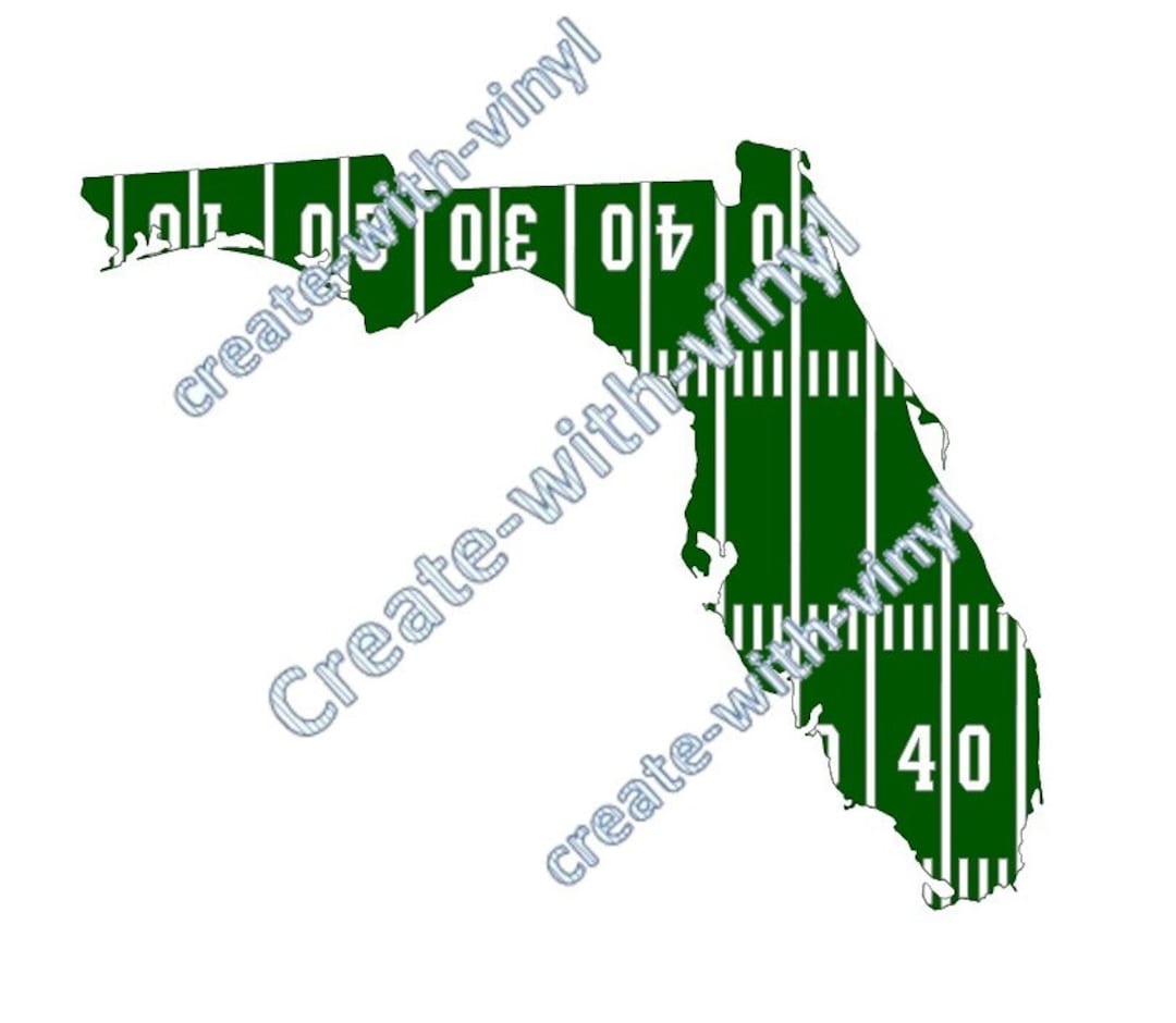 FLORIDA Shaped FOOTBALL Field SVG File - Silhouette, Cameo, Cricut ...