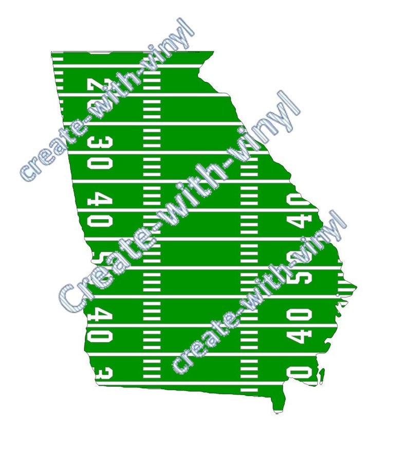 GEORGIA Shaped FOOTBALL Field SVG File Silhouette Cameo - Etsy