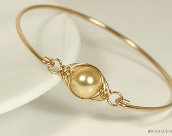 Gold Wire Bangle - Etsy