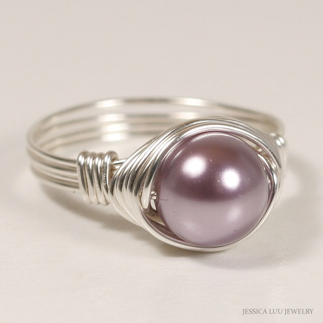 Light Purple Pearl Ring: Sterling Silver or Gold Filled, Handmade - Etsy