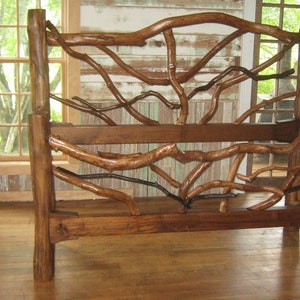 Rustic, Hand Crafted Bed Made With Reclaimed Wood and Mountain Laurel ...
