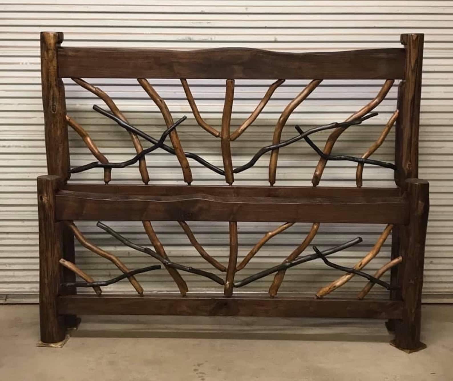 Rustic, Hand Crafted Bed Made With Reclaimed Wood and Mountain Laurel ...