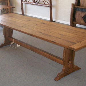 Beautiful Handcrafted Wormy Chestnut Trestle Dining Table. - Etsy