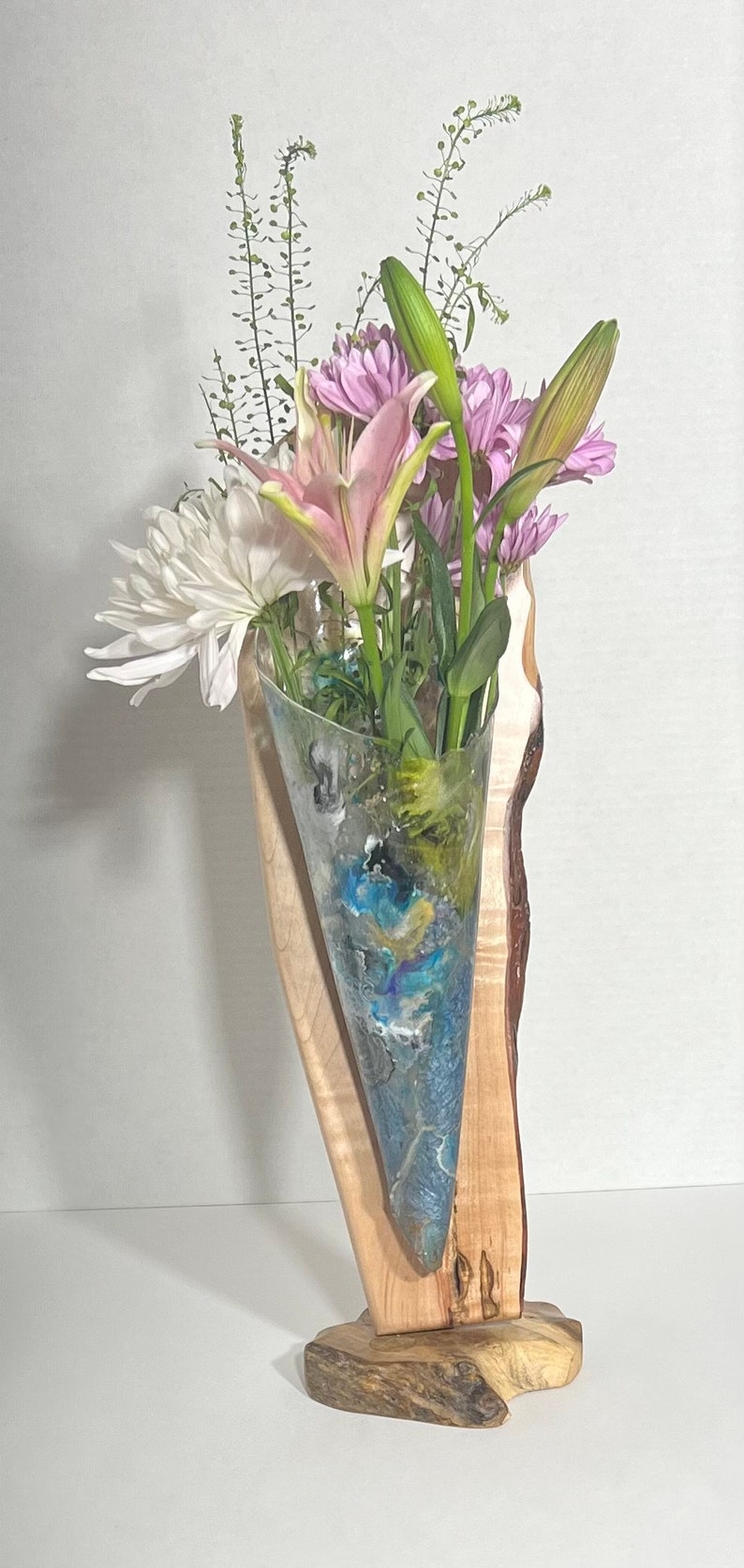 Unique Wood and Resin Sculptural Vase. - Etsy
