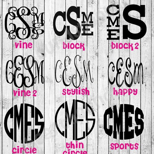 4 Letter Monogram Decal Monogram Car Decal Four Letter - Etsy