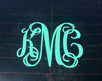 4 Letter Monogram Decal Monogram Car Decal Four Letter | Etsy