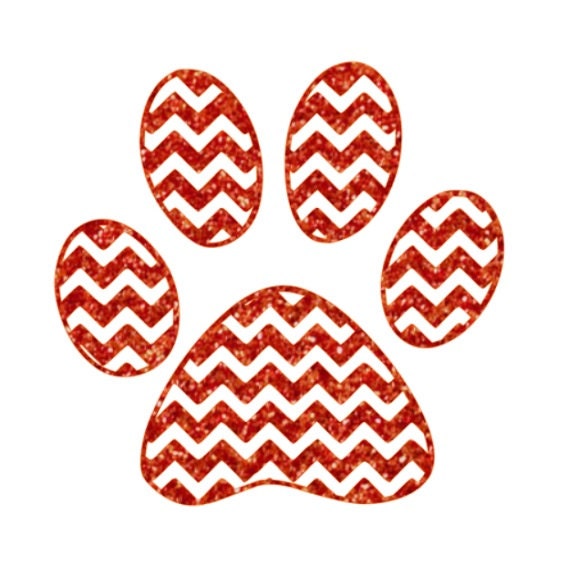 Glitter Chevron Paw Print Iron On Paw Print Iron on Transfer - Etsy
