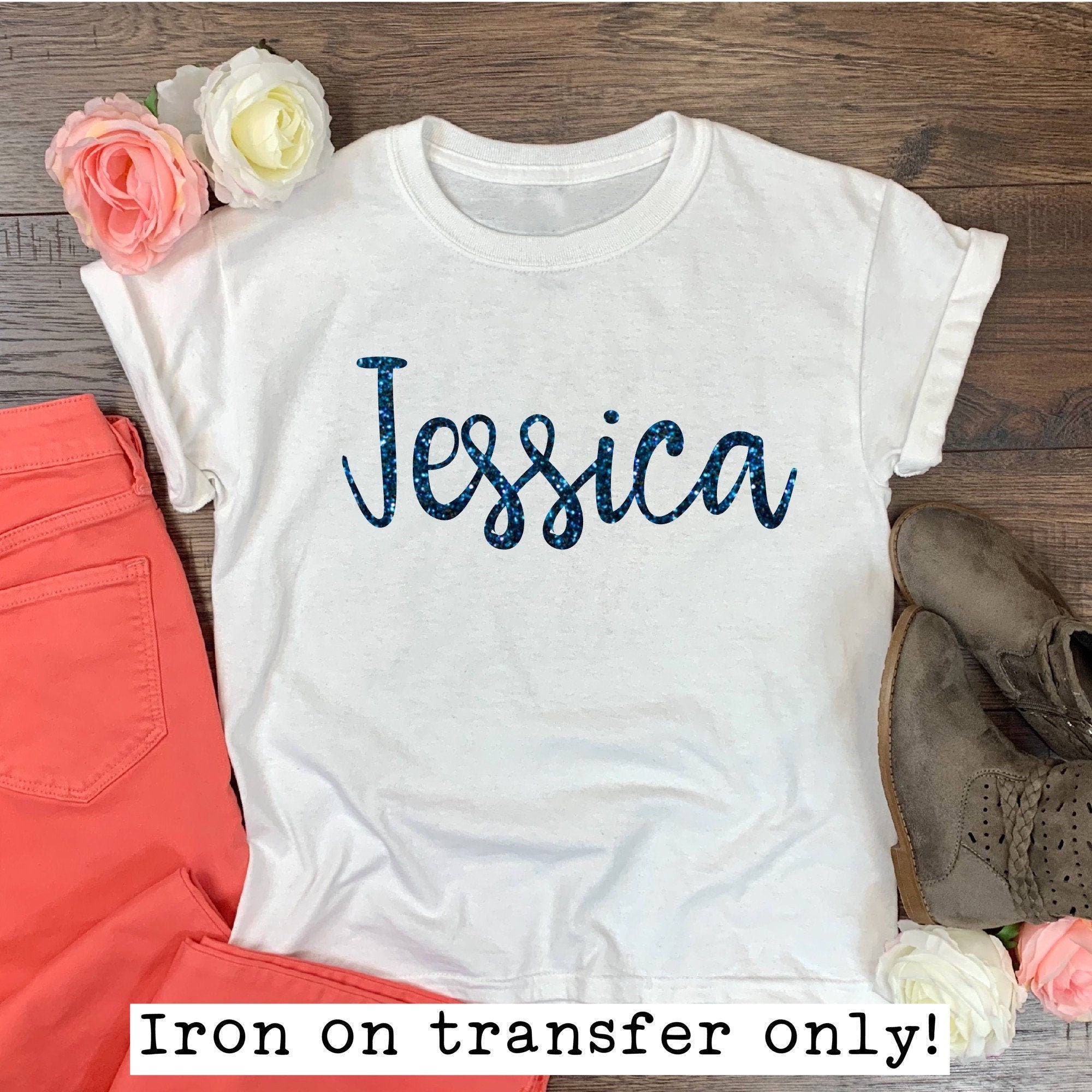 Glitter Name Iron On Name Iron on Transfer Iron on Letters - Etsy Canada
