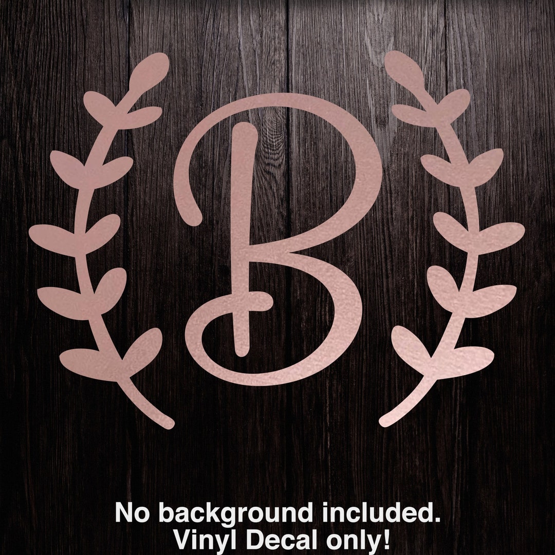 Laurel Wreath Letter Decal, Last Name Initial Decal, Laurel Letter ...