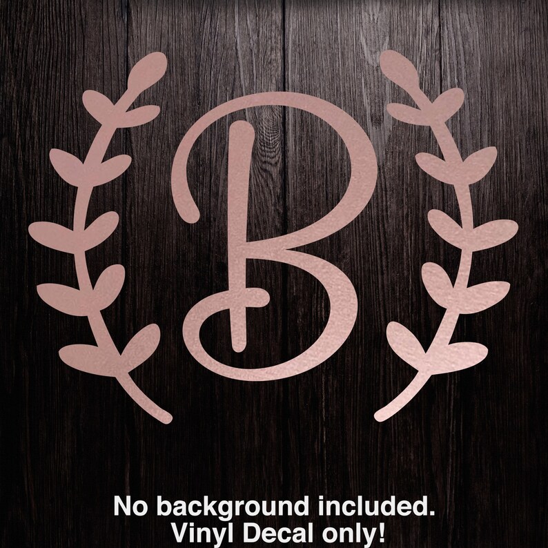 Laurel Wreath Letter Decal Last Name Initial Decal Laurel - Etsy