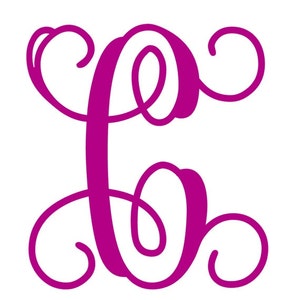 Single Letter Monogram Sticker, Monogram Car Decal, Vinyl Letter, Wall ...