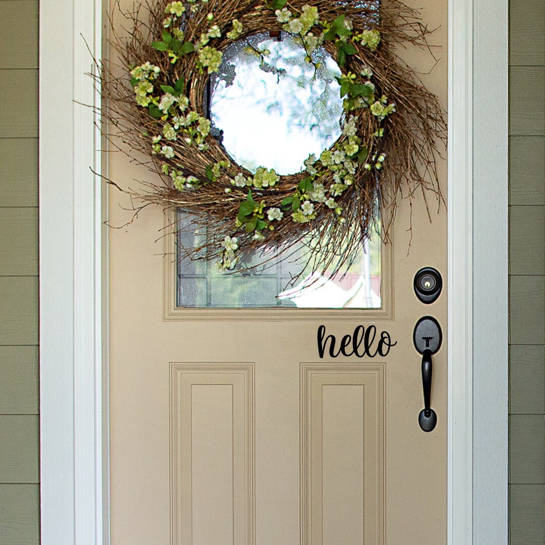 Hello Front Door Decal, Hello Vinyl Decal, Hello Front Porch Decal ...
