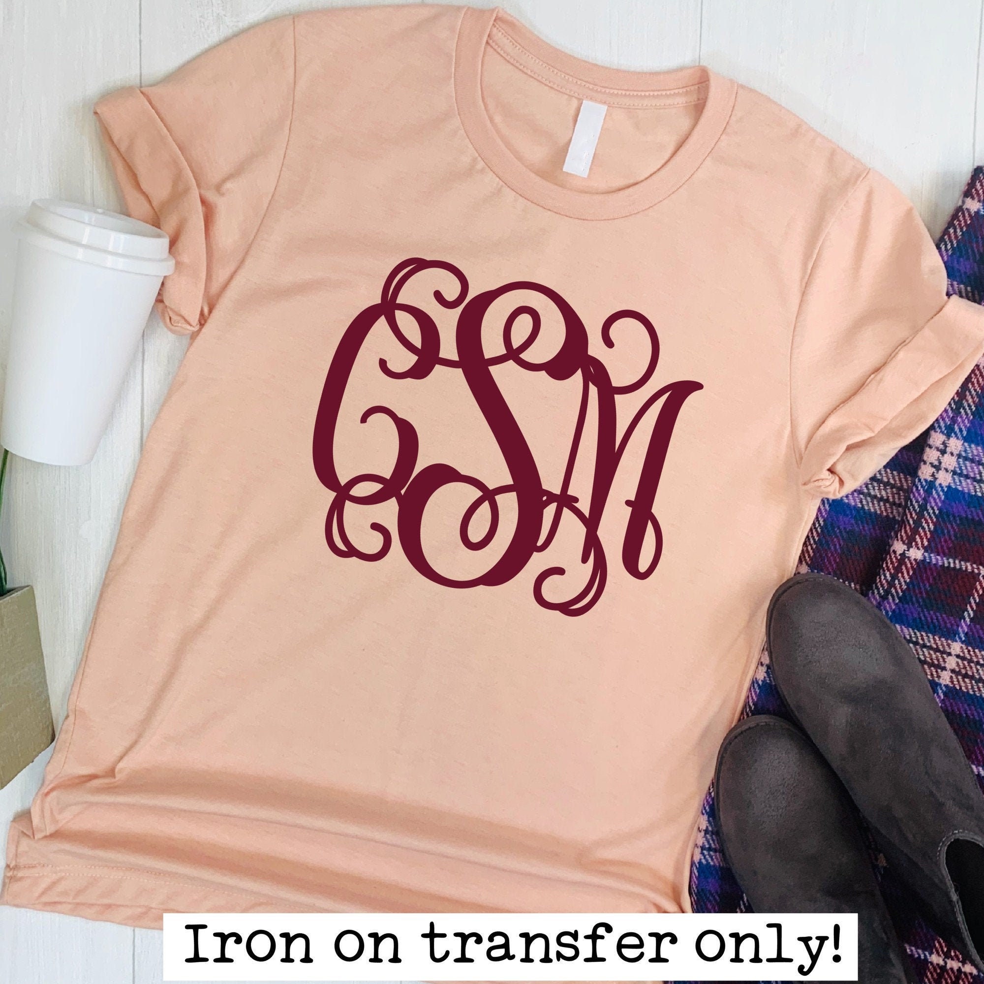 Monogram Iron On Monogram Iron On Transfer Iron On Letters | Etsy