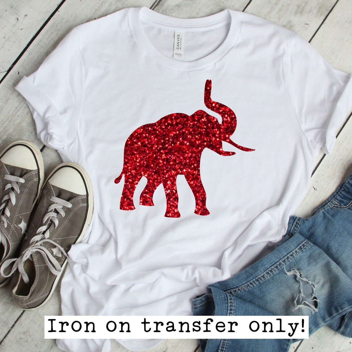 Glitter Elephant Iron On, Elephant Iron on Transfer, Elephant Heat ...