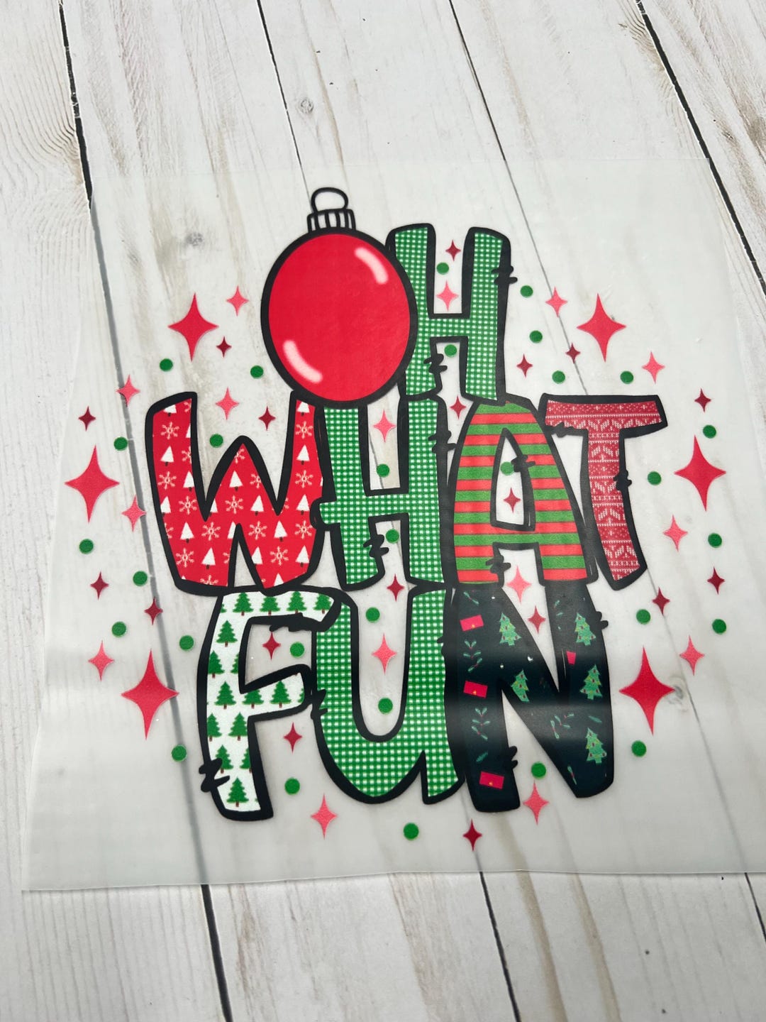 Oh What Fun Christmas Iron On, Cute Christmas Design for Christmas ...