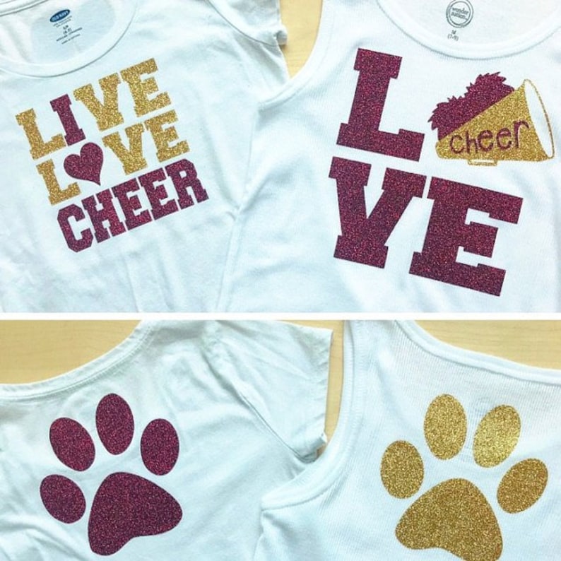 Glitter Cheer LOVE Iron On LOVE Cheerleading Iron on - Etsy