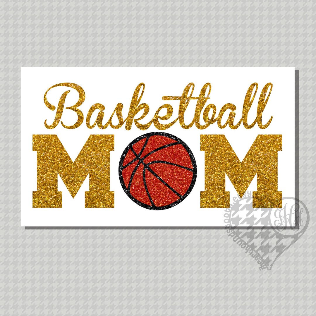 Glitter Basketball Mom Iron On, Glitter Basketball Heat Transfer ...