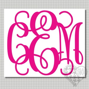Monogram Car Decal, Monogram Wall Decal, Custom Vinyl Decal, Monogram ...