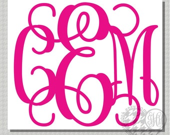 Two Letter Monogram Monogram Decal Two Initial Decal Laptop Monogram ...